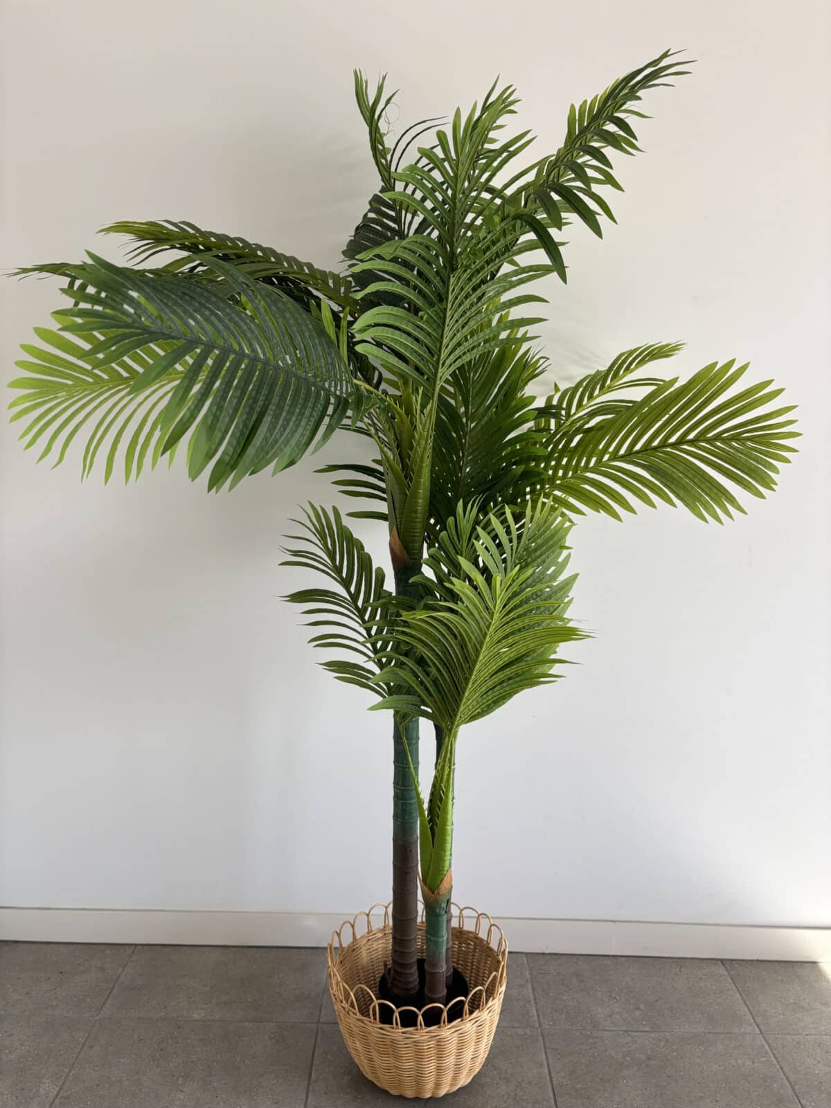 180cm Artificial Areca Palm Outdoor Decor Tree with 3 Poles and 24 ...