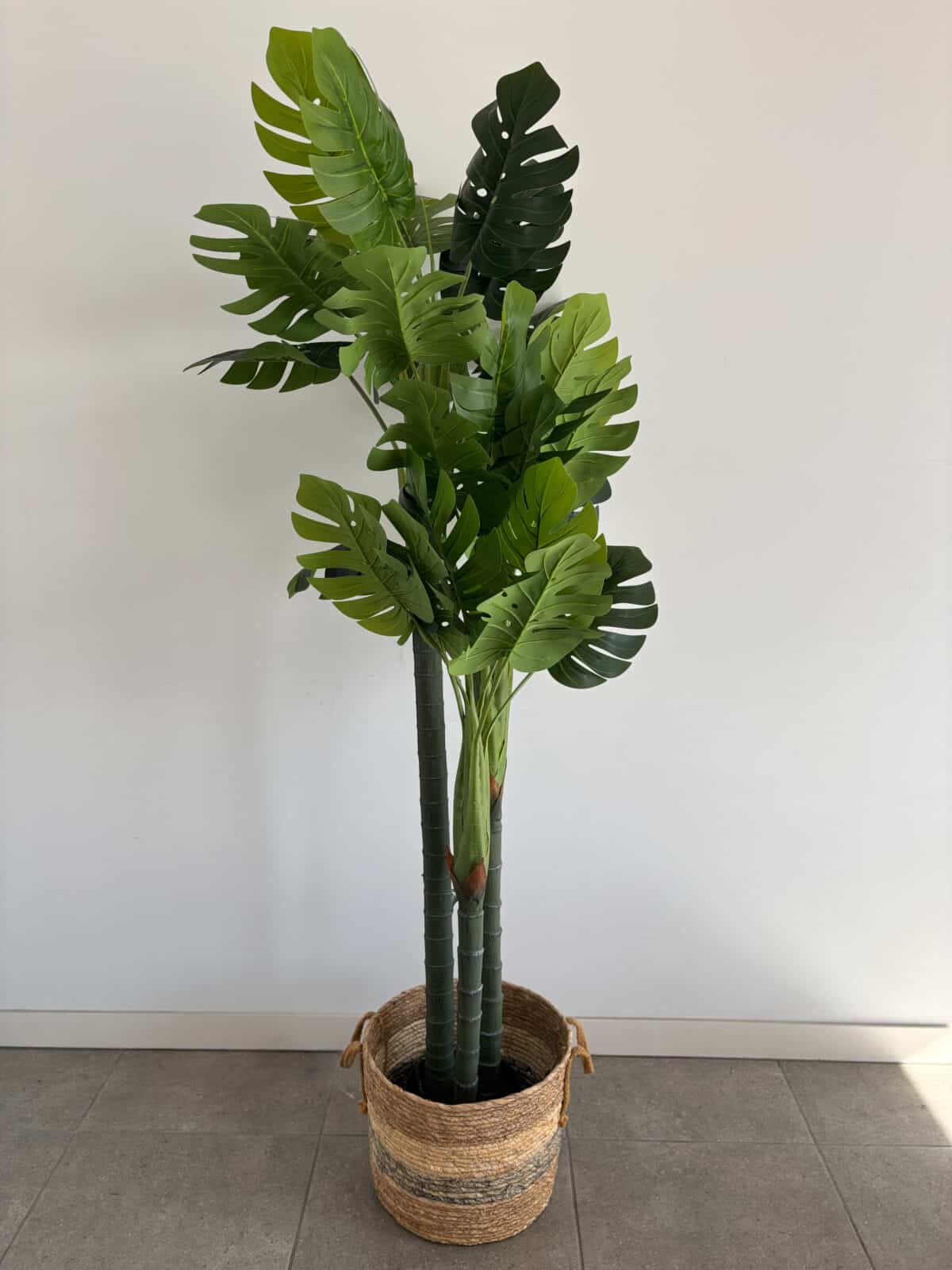 170cm Artificial Monstera Outdoor Decor Tree with 3 Poles and 26 Leaves ...